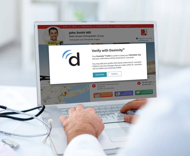 Create Your Dr. Leonardo PROVIDER-Site Using Your Doximity Profile